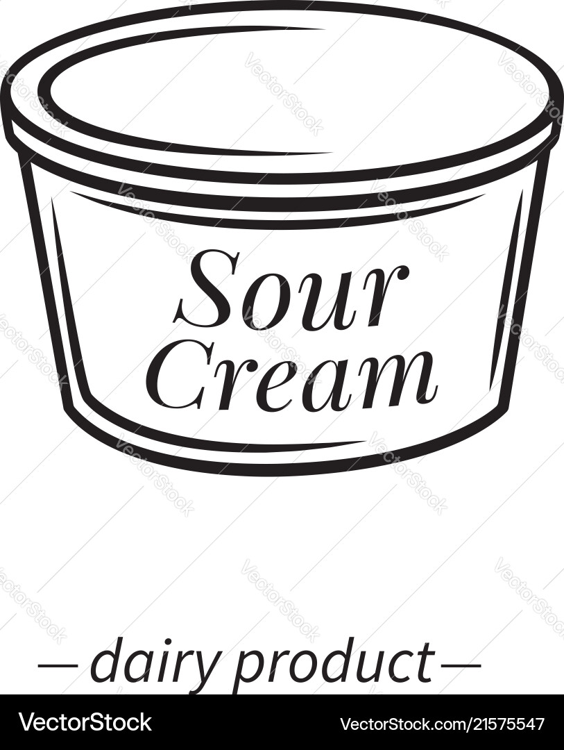 Outline sour cream icon Royalty Free Vector Image