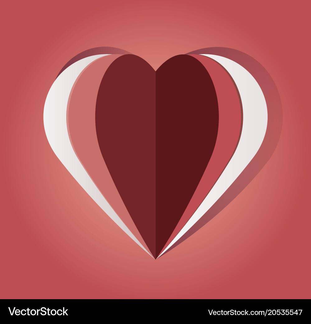 Paper cut out heart Royalty Free Vector Image - VectorStock