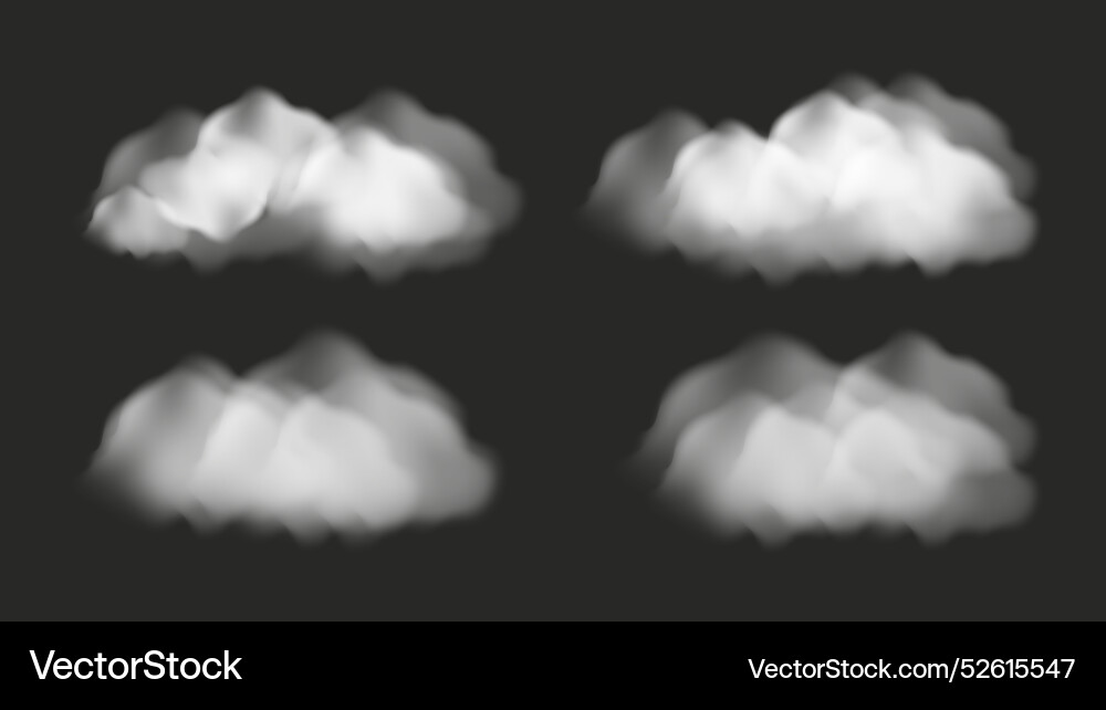 Smoke vapor cloud overlay effect realistic Vector Image