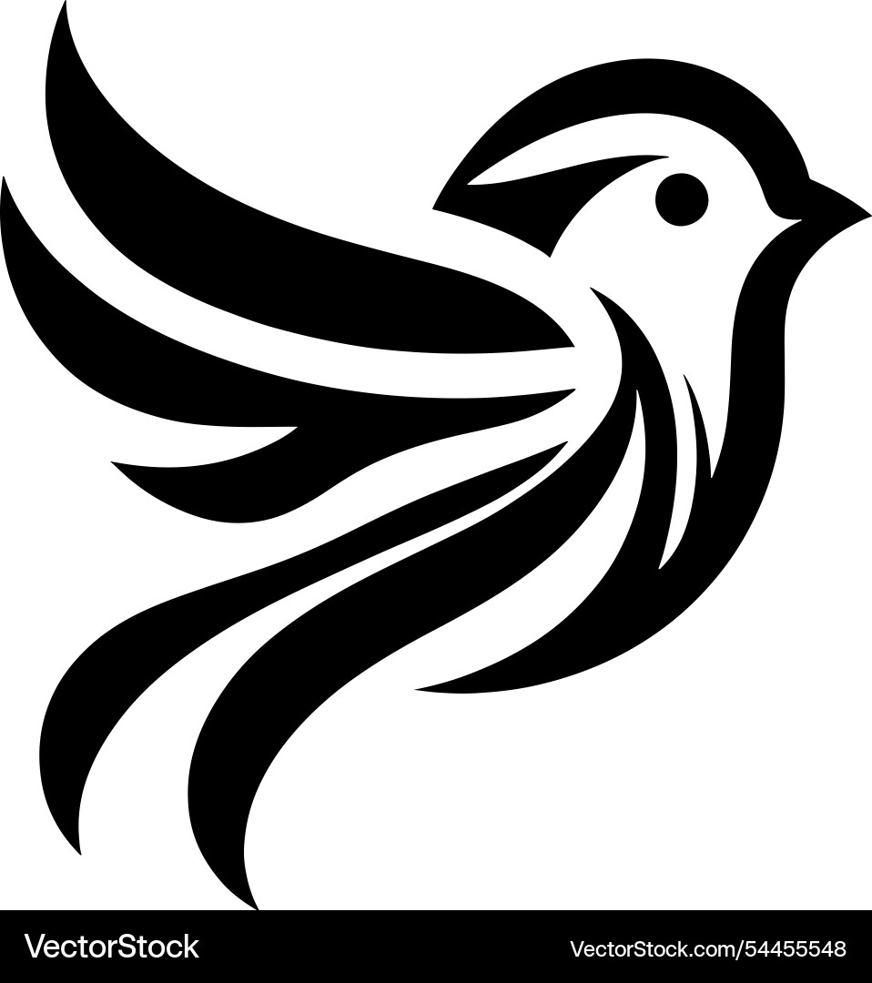 Abstract stylized bird design 2 Royalty Free Vector Image