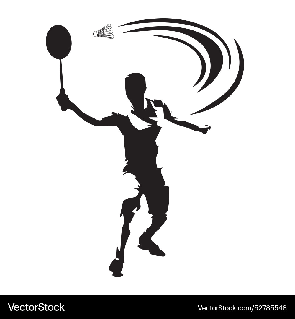 Badminton player icon image symbol Royalty Free Vector Image