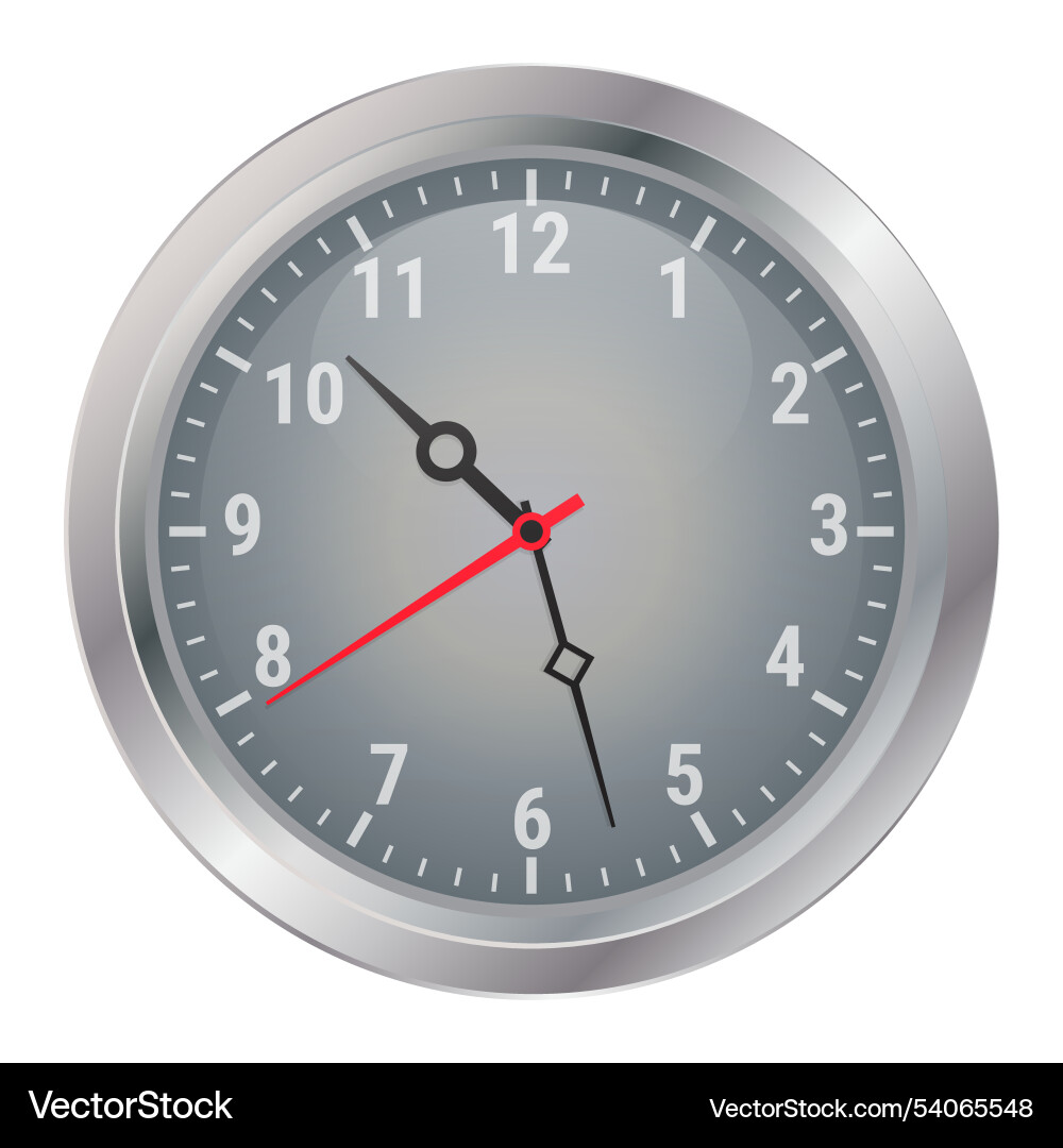 Chrome clock Royalty Free Vector Image - VectorStock