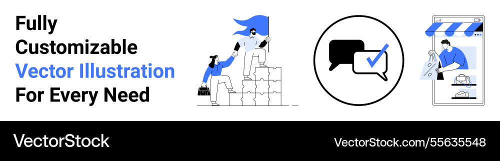 Collaboration communication and e-commerce Vector Image