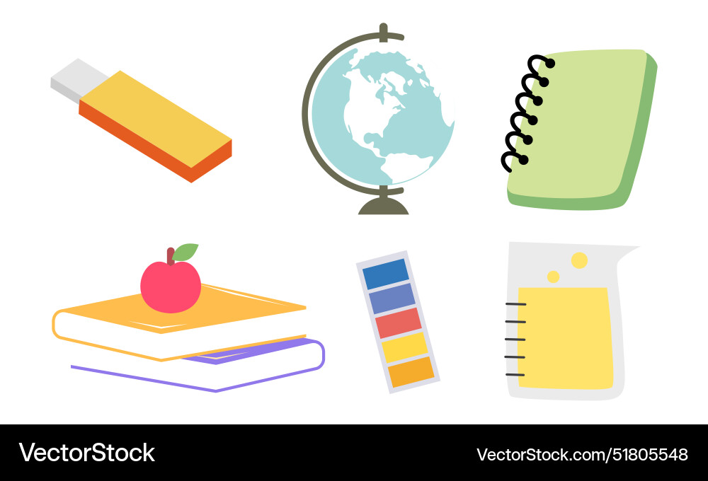 Different stationery for studying Royalty Free Vector Image