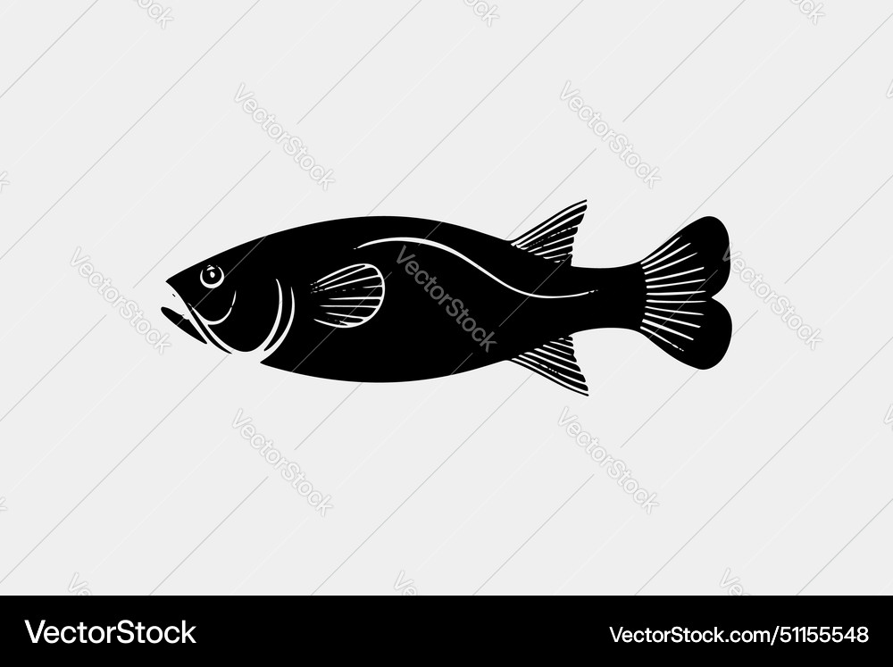 Fish silhouette Royalty Free Vector Image - VectorStock