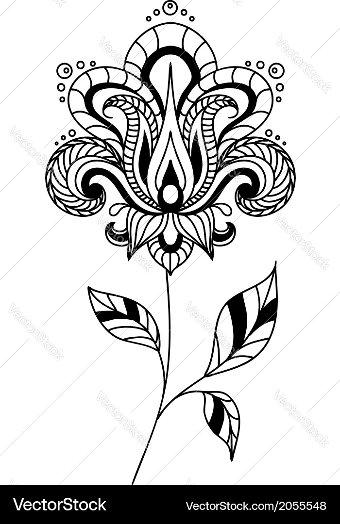 Floral Paisley Ornament Royalty Free Vector Image