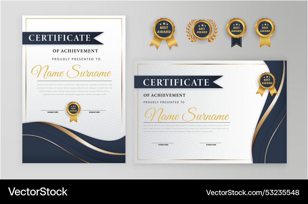 Gradient elegant certificate of appreciation Vector Image