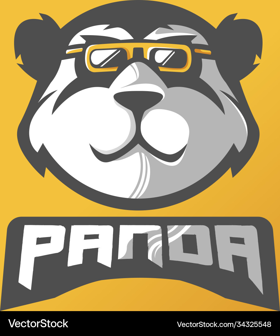 Panda mascot logo design mit modern Lizenzfreier Vektor