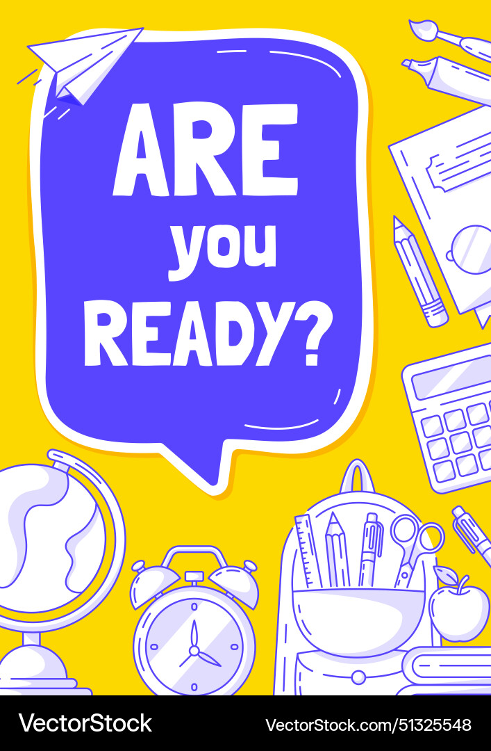 School poster modern minimalist yellow design Vector Image