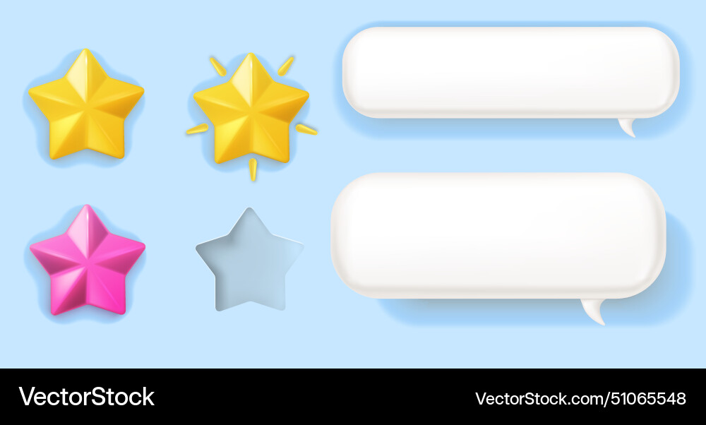 Versatile set of glossy stars for gaming Vector Image