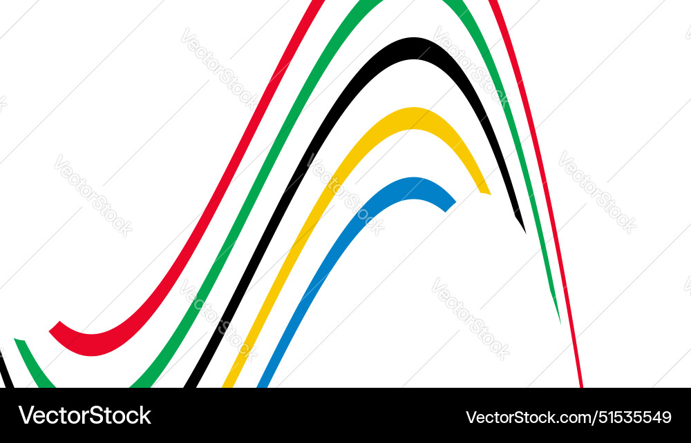 Abstract colorful curly line isolated on white Vector Image