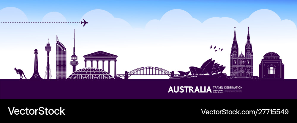 Australia travel destination Royalty Free Vector Image