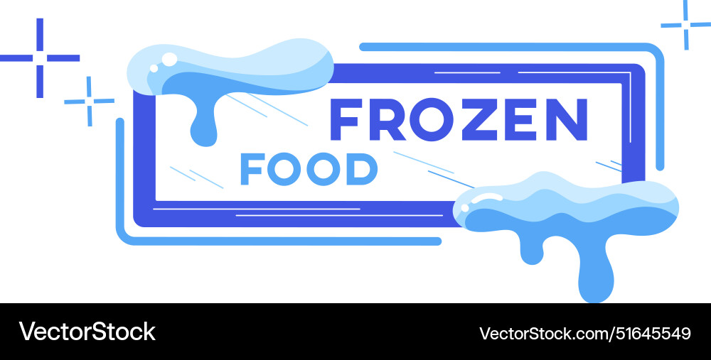 Blue white graphic frozen food text ice Royalty Free Vector