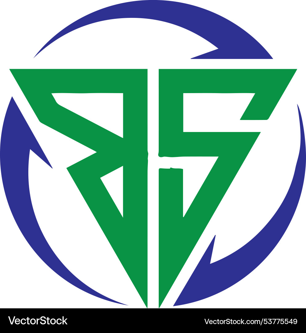 Bs circle logo design simple round Royalty Free Vector Image