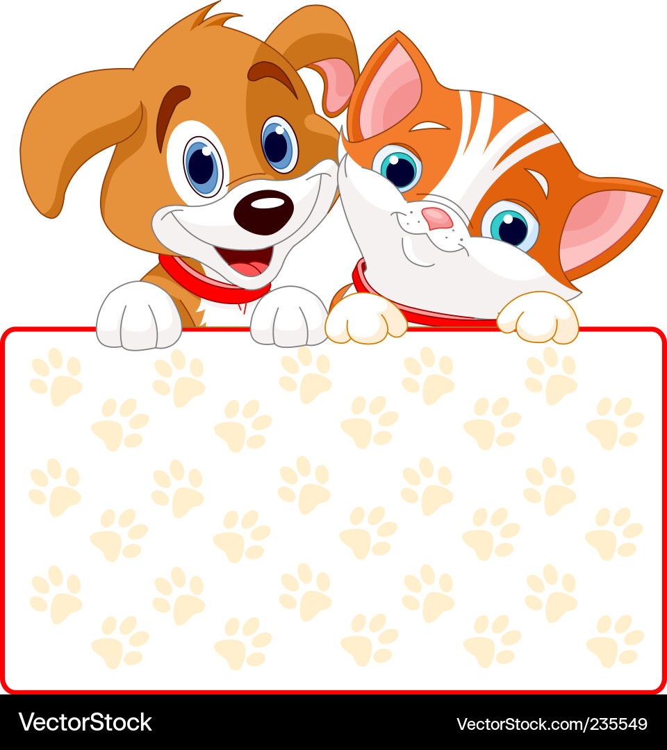 Cat and dog sign Royalty Free Vector Image - VectorStock