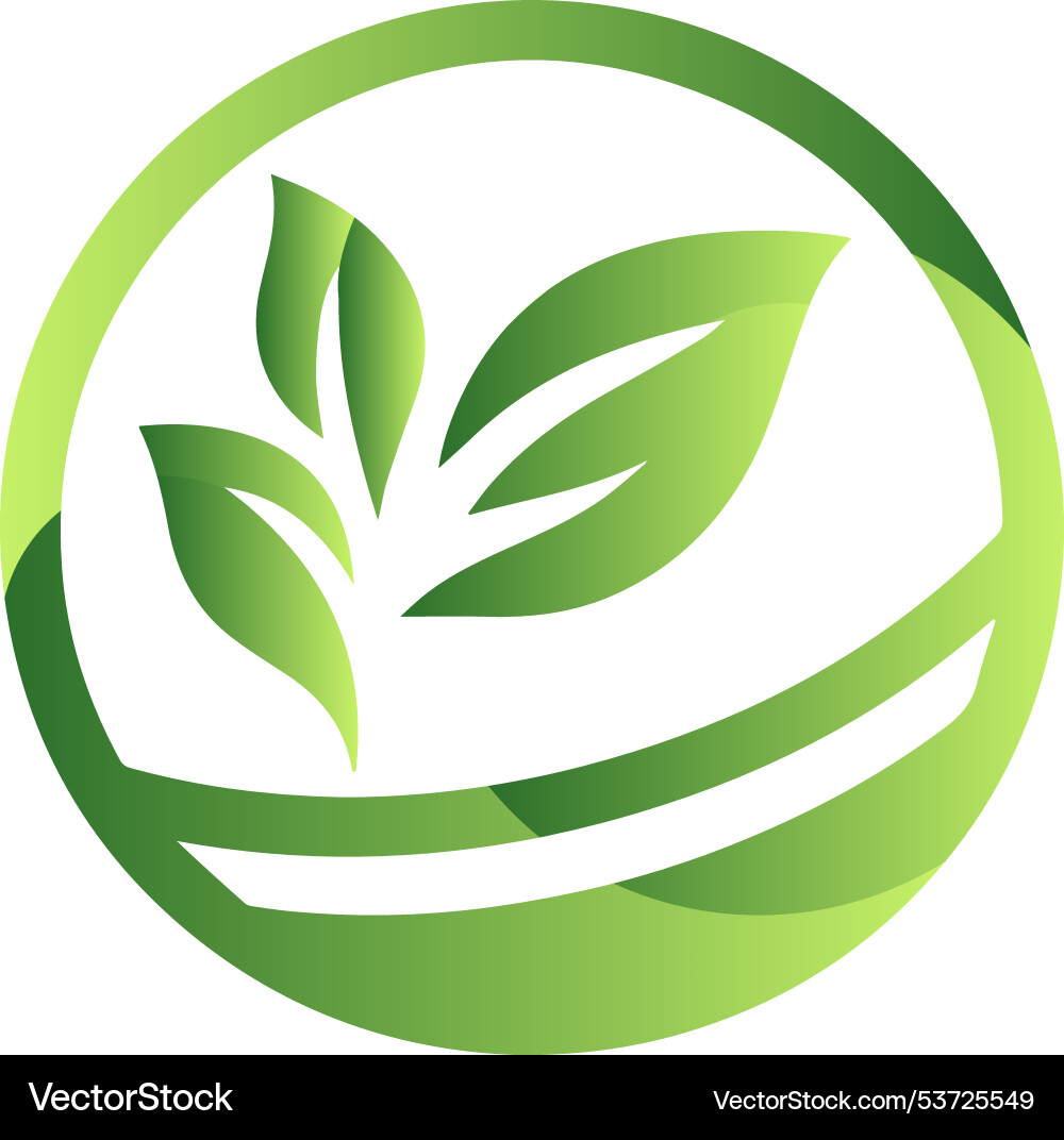 Circular leaf logo Royalty Free Vector Image - VectorStock