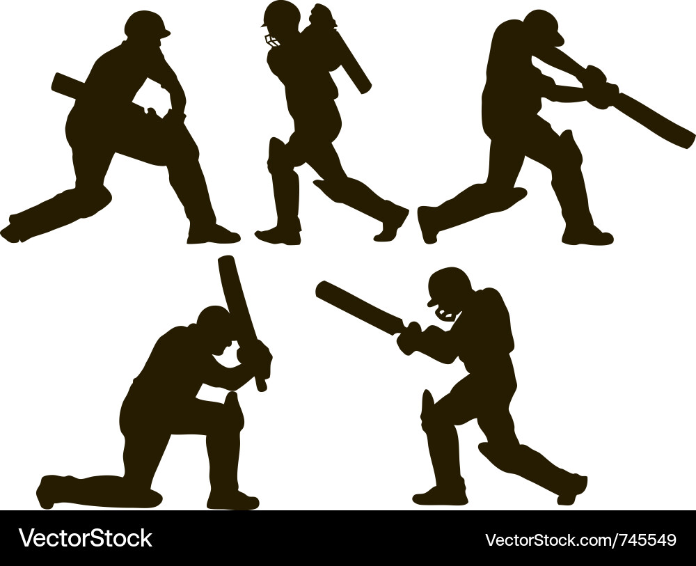 Cricket player batsman batting Royalty Free Vector Image