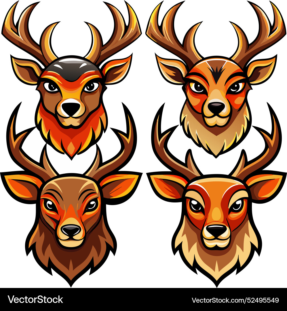 Deer mascot head 9 Royalty Free Vector Image - VectorStock