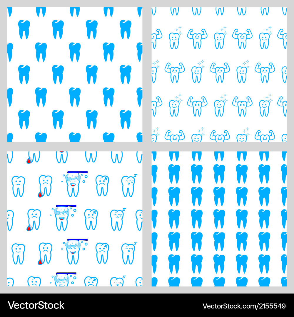 Dental Seamless Pattern - White Teeth Royalty Free Vector