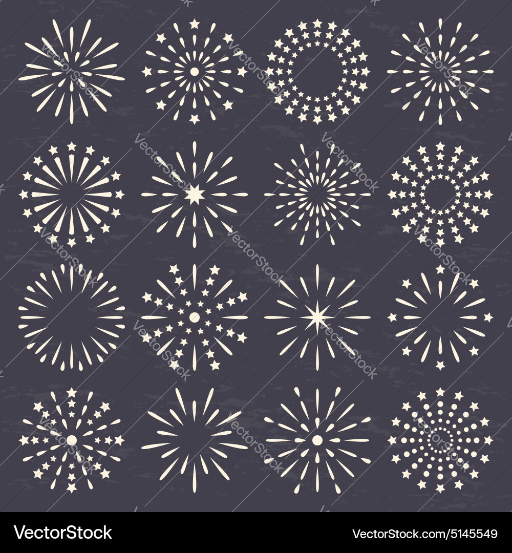 Fireworks set Royalty Free Vector Image - VectorStock