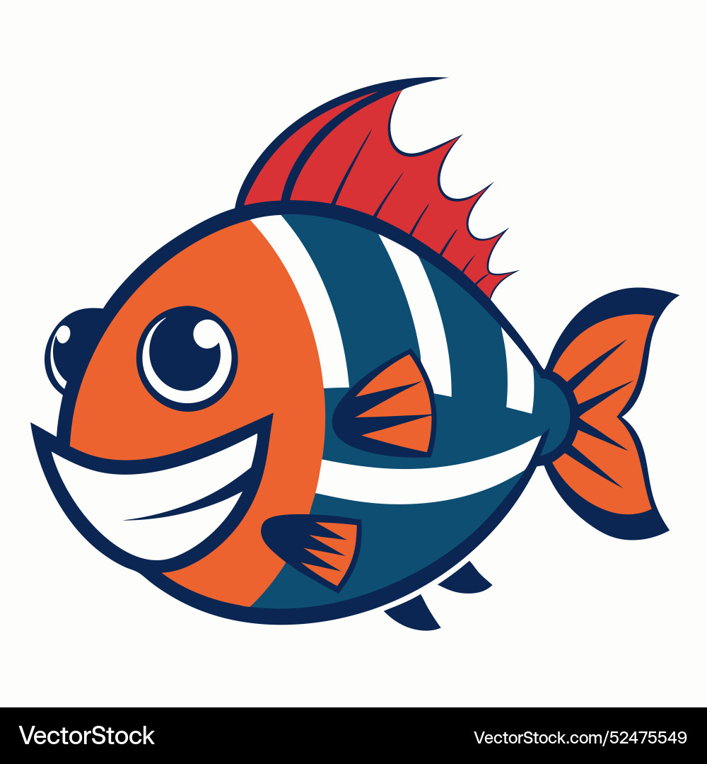 Football fish screams kawaii Royalty Free Vector Image