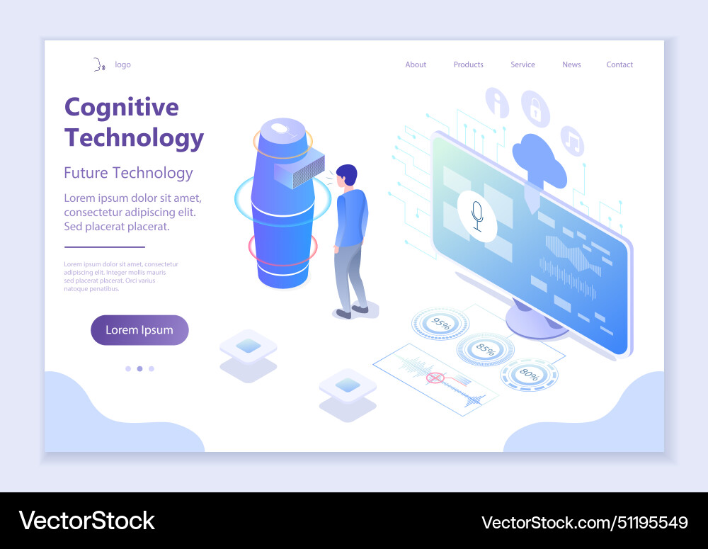 Future technology - cognitive 3d Royalty Free Vector Image