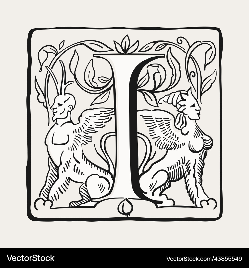 Letter I in Gothic Style Alphabet Vector Images (46)