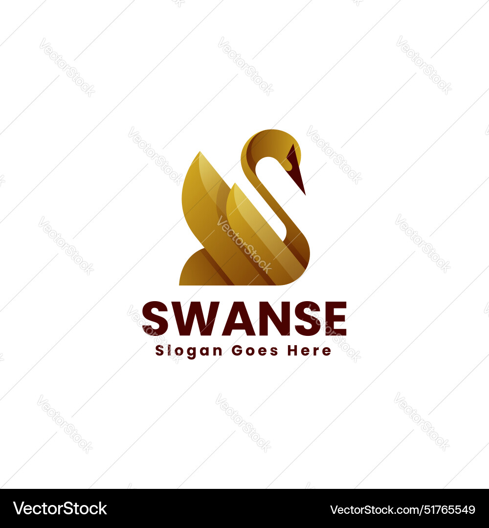 Logo swan gradient colorful style Royalty Free Vector Image