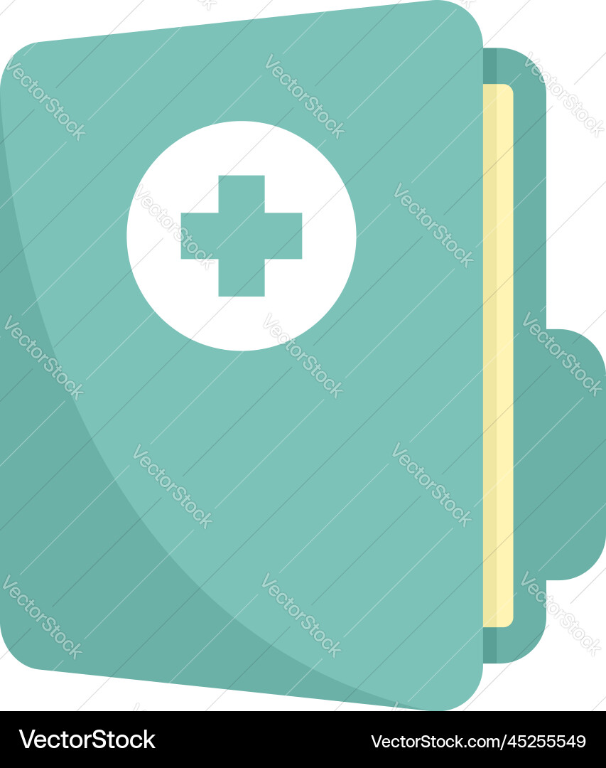 Medical folder icon flat style Royalty Free Vector Image