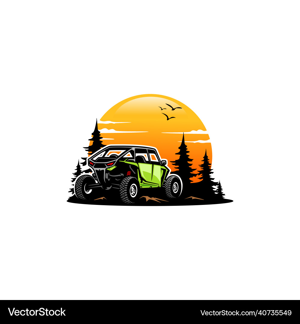 Off road adventure atv utv buggy logo Royalty Free Vector