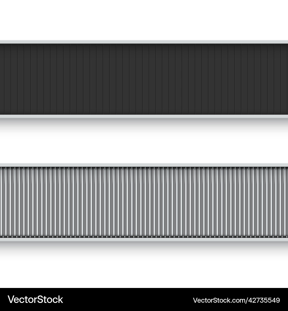 Realistic assembling line set top view Royalty Free Vector