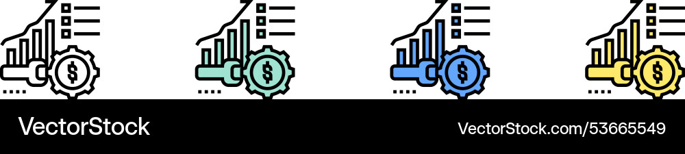 Restructure icon outline green blue and yellow Vector Image
