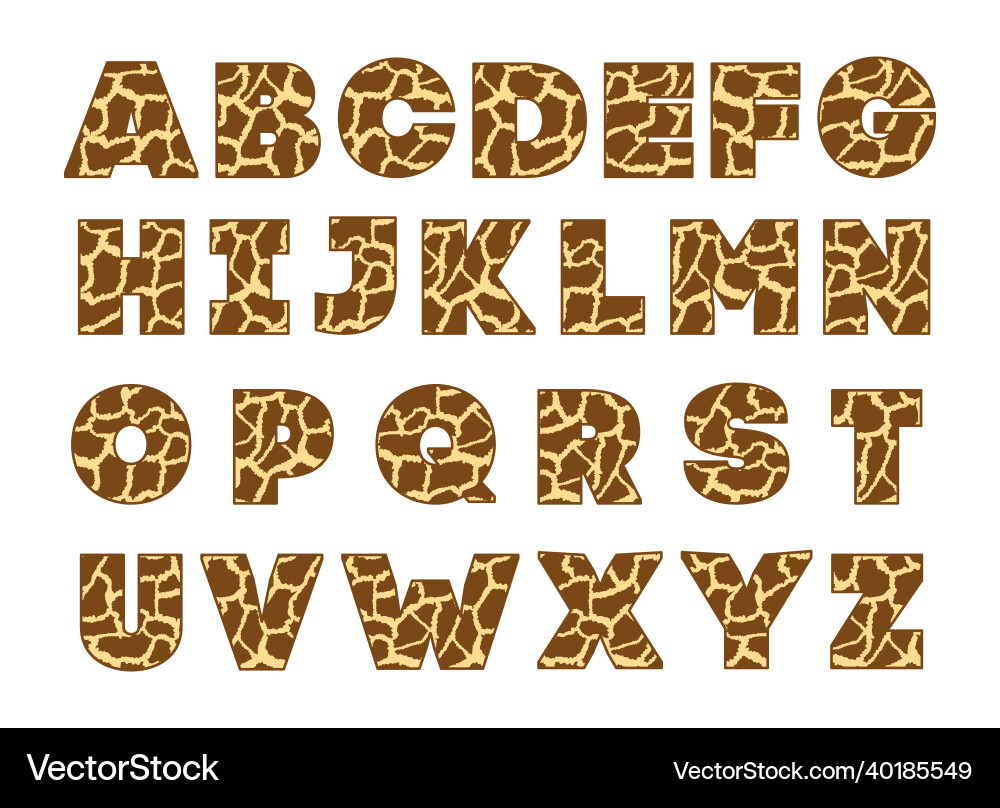Retro Animal Alphabet Font Royalty Free Vector Image