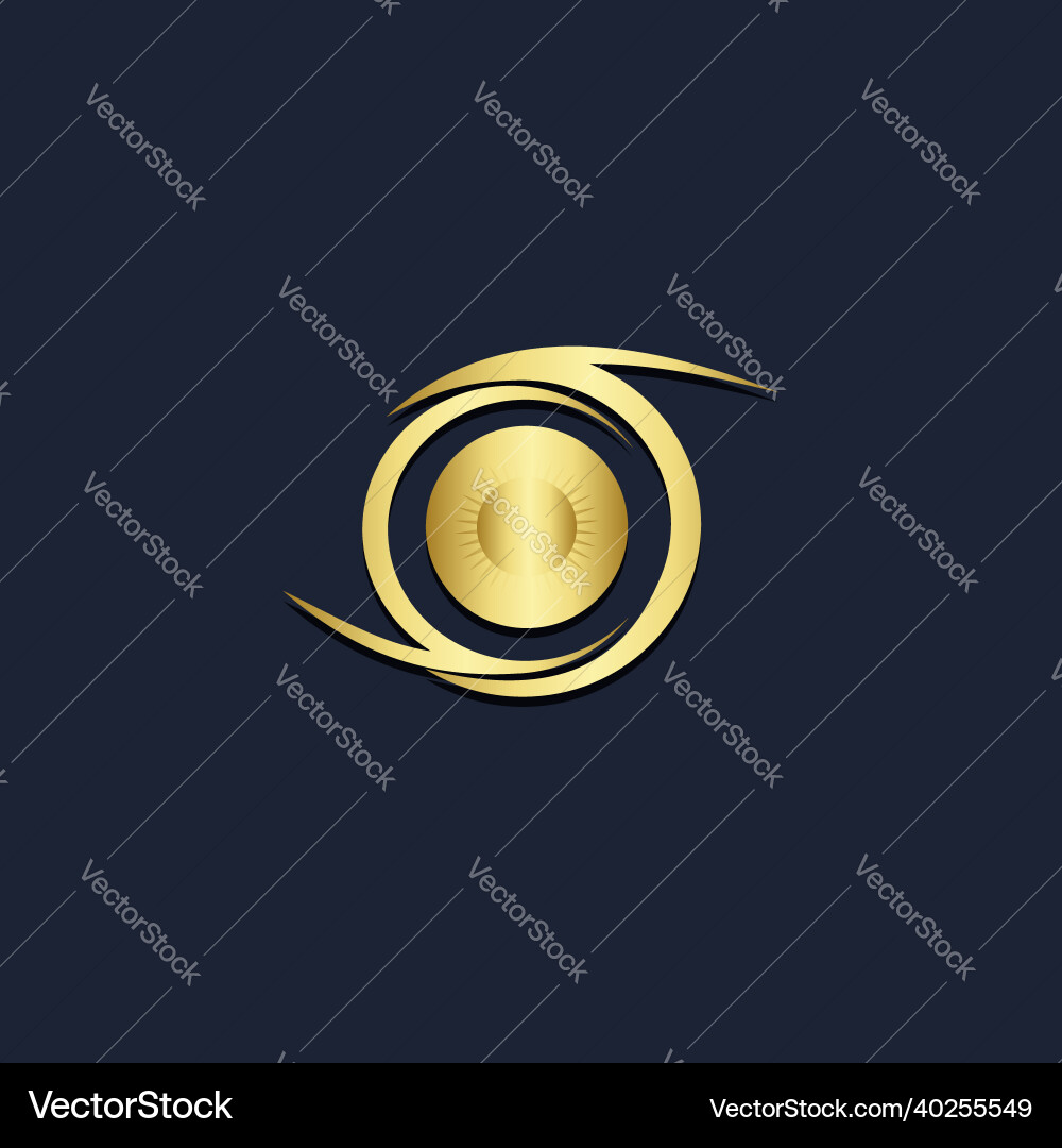 Round eye abstract gold logo Royalty Free Vector Image