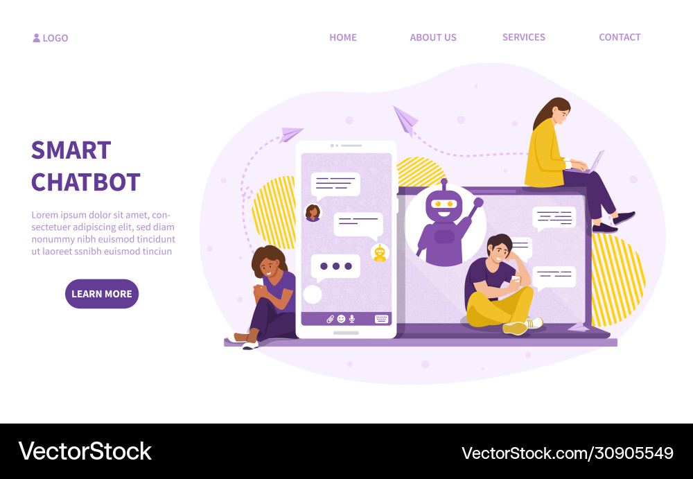 Smart Chatbot Communication App Royalty Free Vector Image