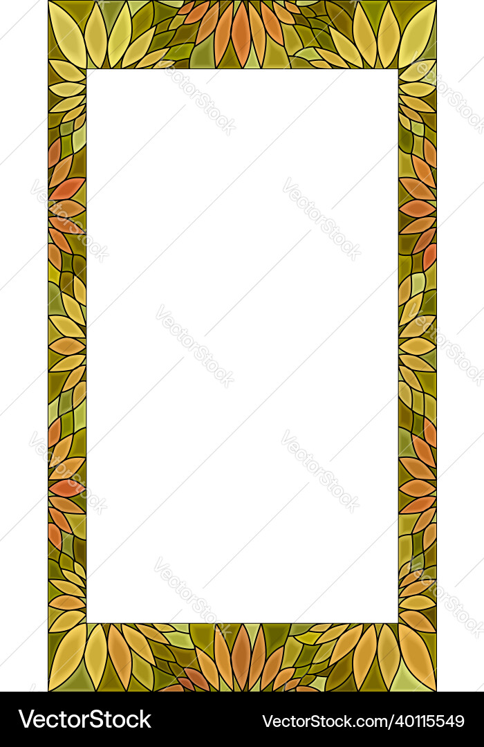 Stained-glass window flower frame for photography Vector Image