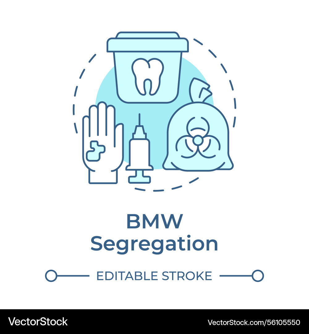 Biomedical waste segregation soft blue concept Vector Image