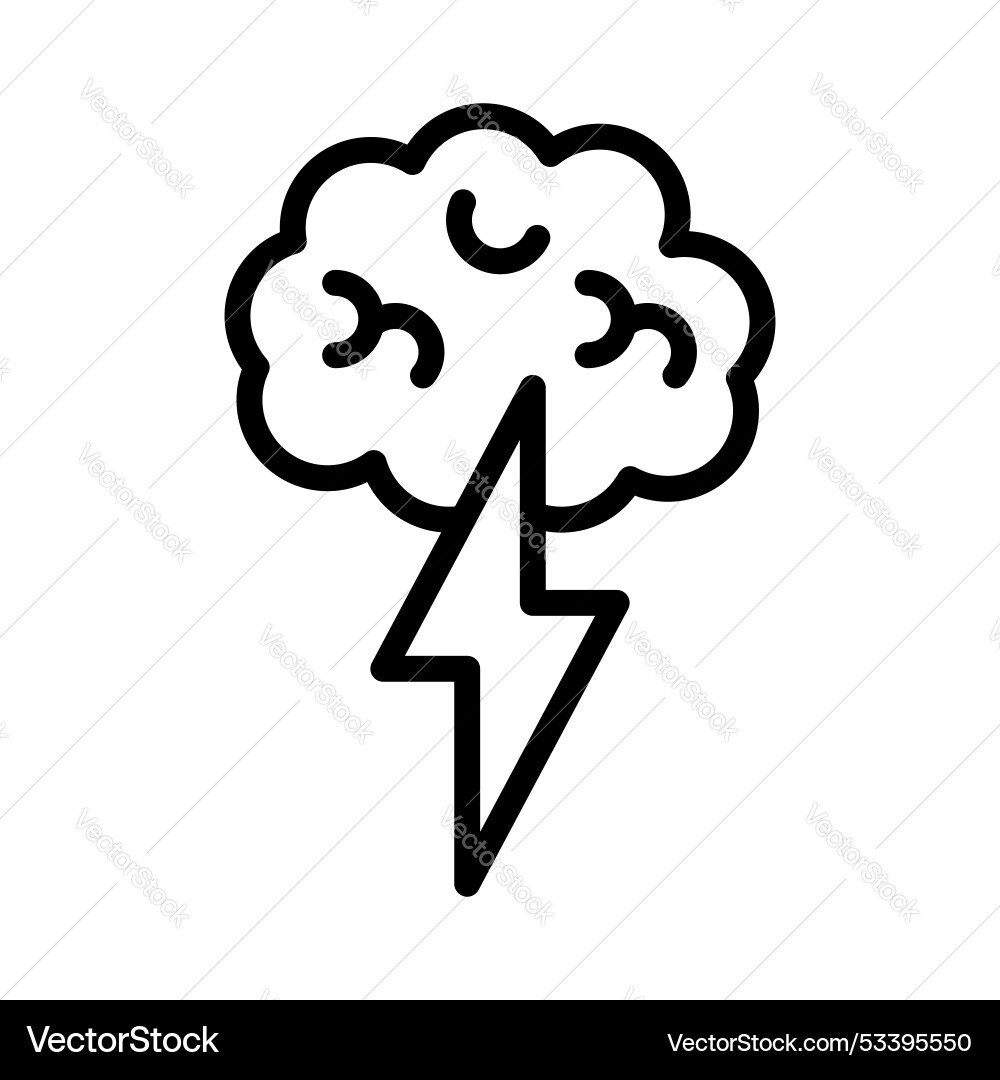 Brainstorm line icon isolated on white background Vector Image