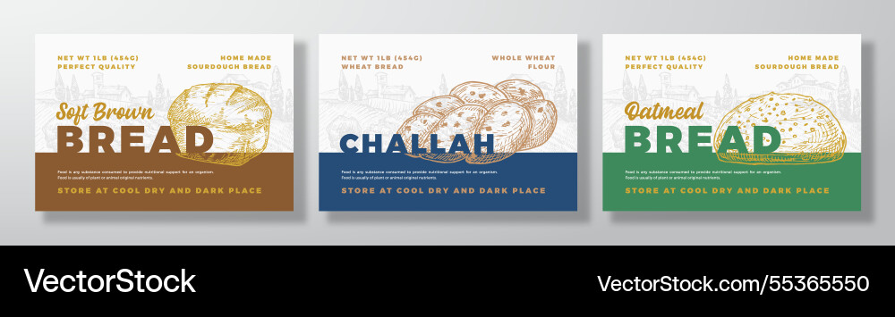 Bread packaging design label backgrounds Vector Image