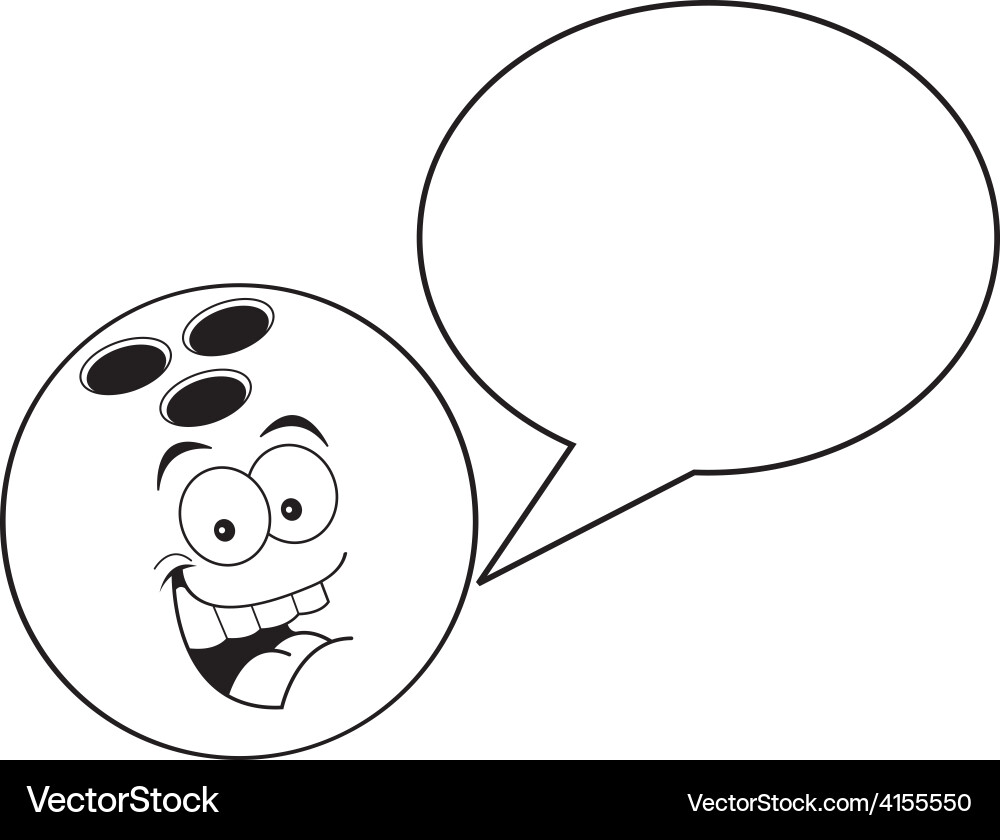 Cartoon Bowling Ball with Speech Bubble Royalty Free Vector