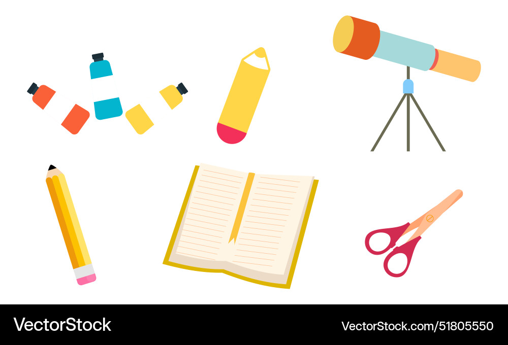 Different stationery for studying Royalty Free Vector Image
