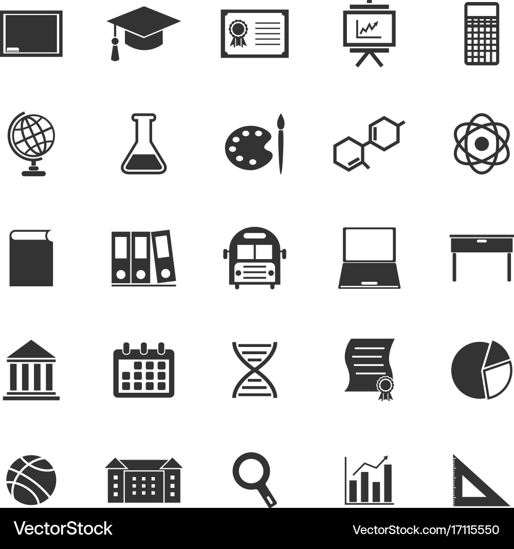 Education icons on white background Royalty Free Vector