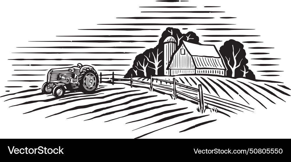 Farm tractor and road icon Royalty Free Vector Image