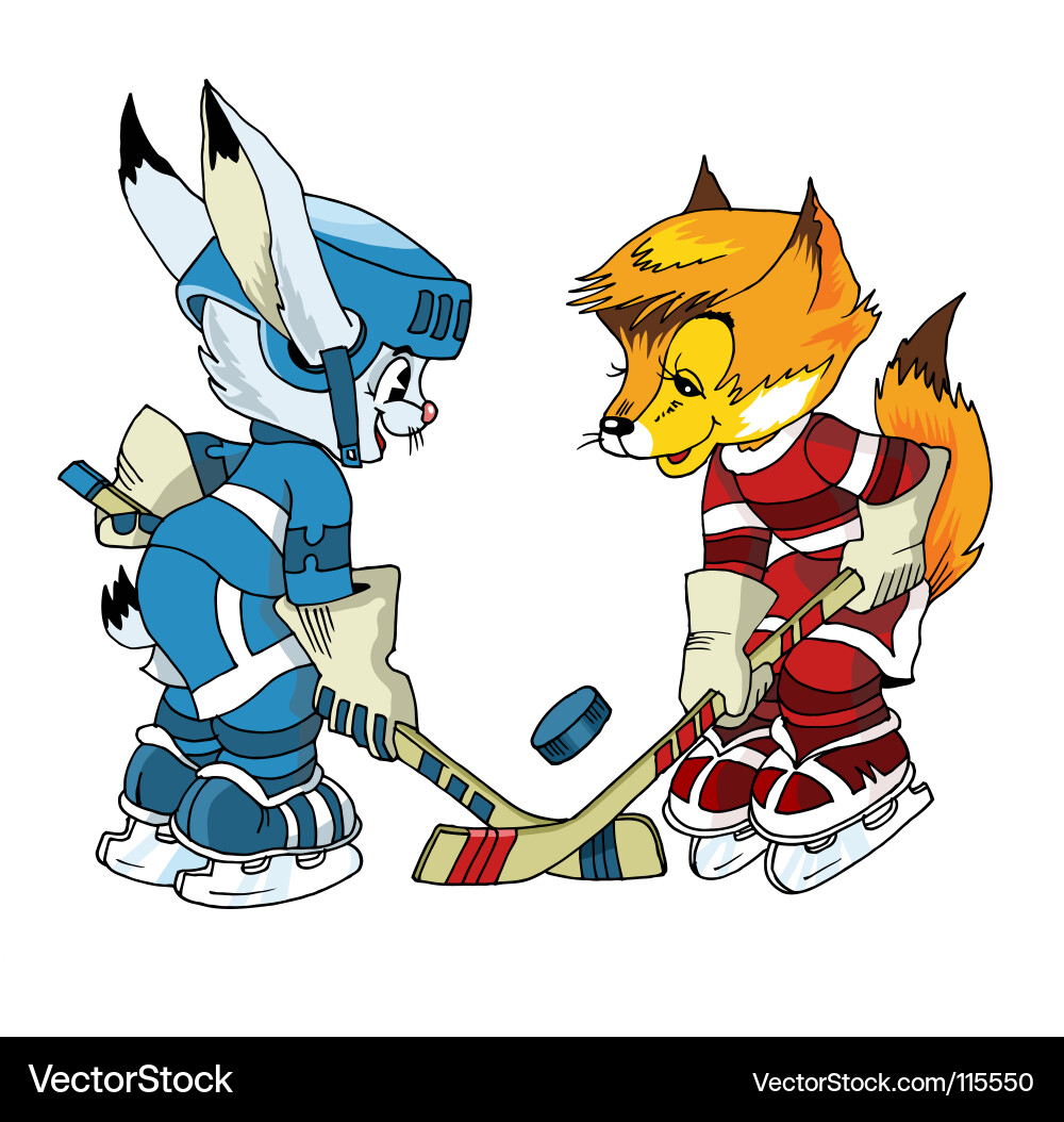 Hockey animals Royalty Free Vector Image - VectorStock