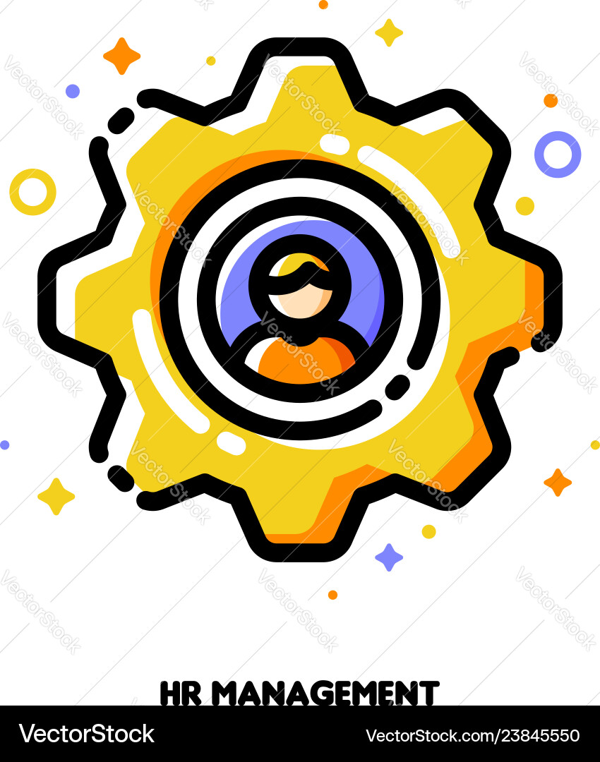 HR Gear with Employee Royalty Free Vector Image