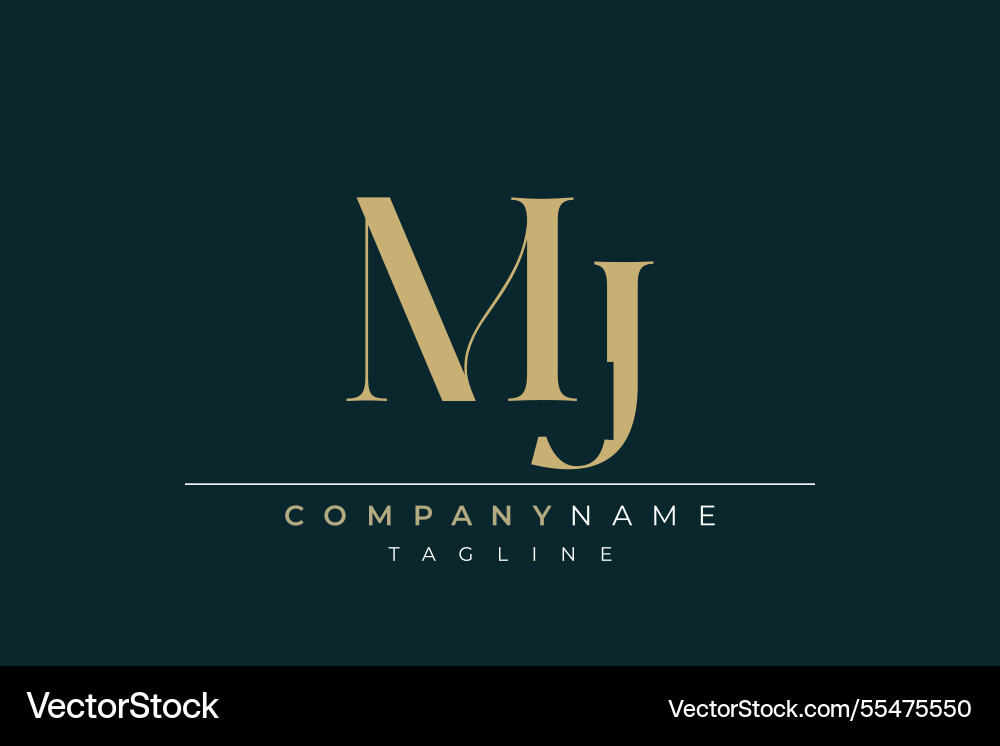 Mj abstract logo design Royalty Free Vector Image