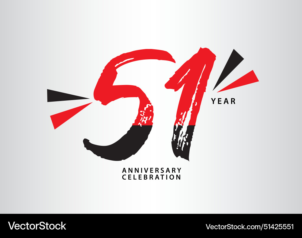 51 year anniversary celebration logotype Vector Image