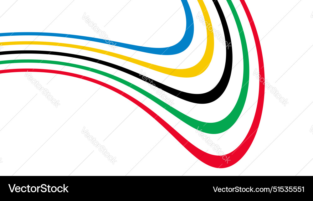 Abstract colorful curly line isolated on white Vector Image