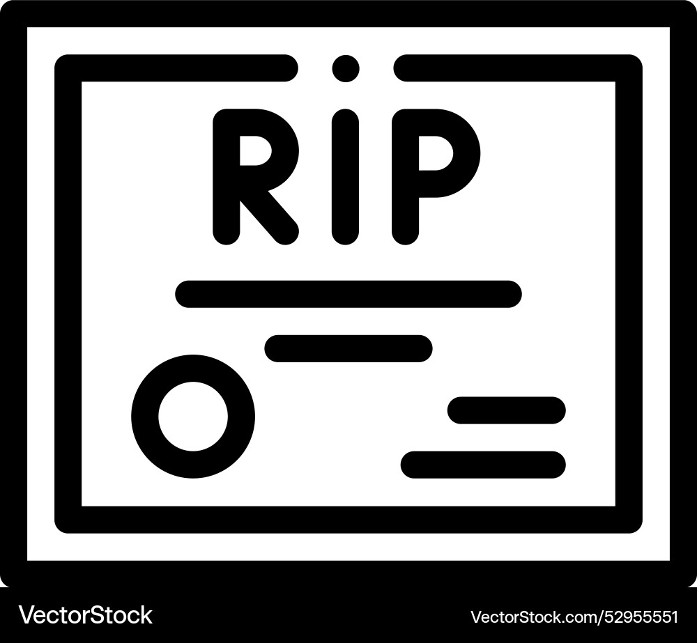 Death certificate icon thin linear style design Vector Image Death certificate icon thin linear style design Vector Image