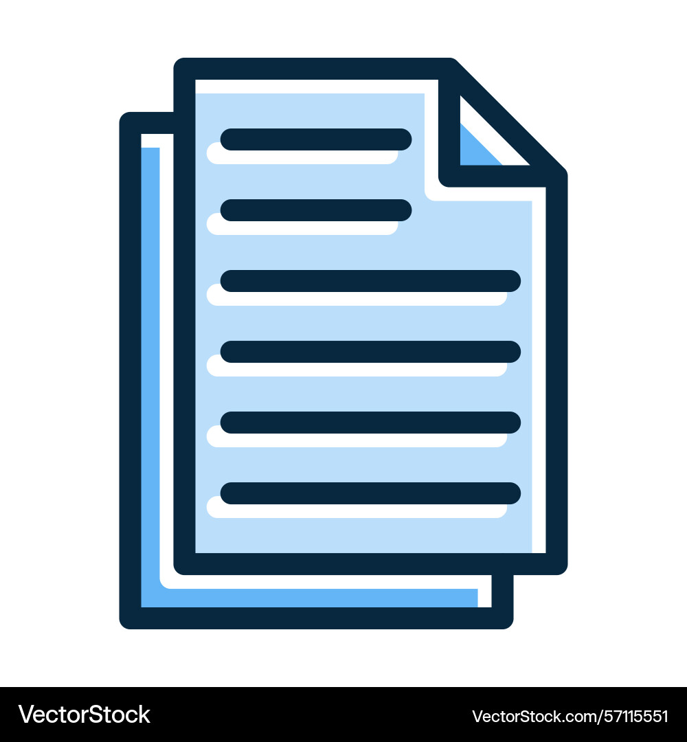 Documents thick line filled dark colors icons Vector Image
